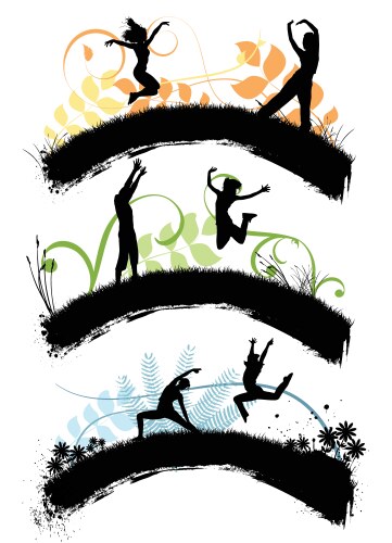 Jumping people Royalty Free Vector Image - VectorStock