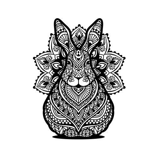Rabbit Mandala Coloring Pages Easter Bunny Mandalas | Mandala Coloring