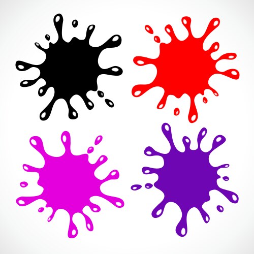 Colorful ink blots collection 1 Royalty Free Vector Image