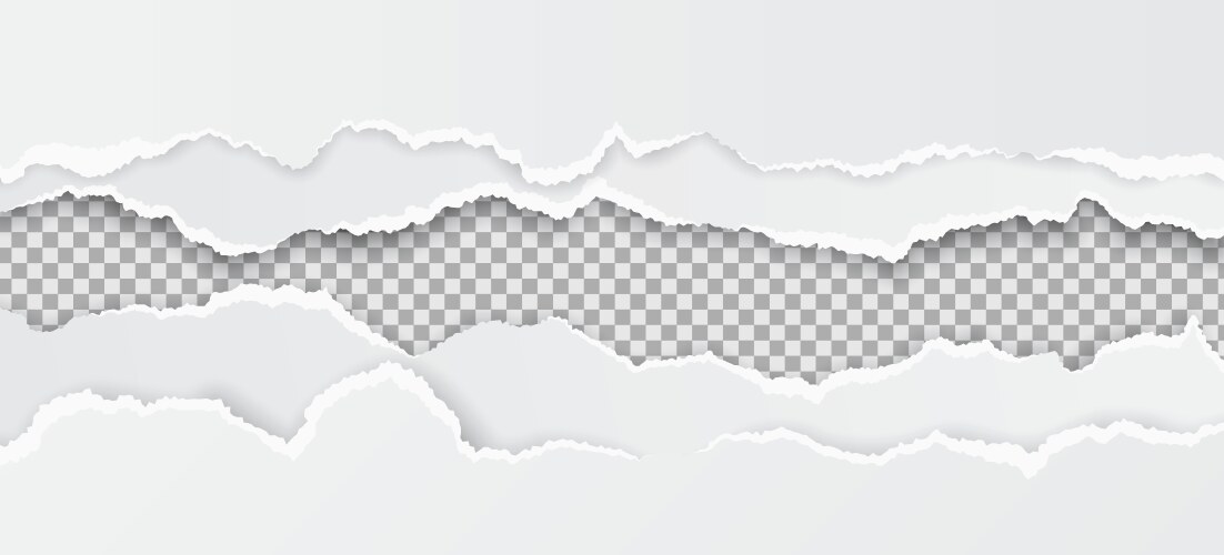 Ripped edged paper sheets realistic set Royalty Free Vector