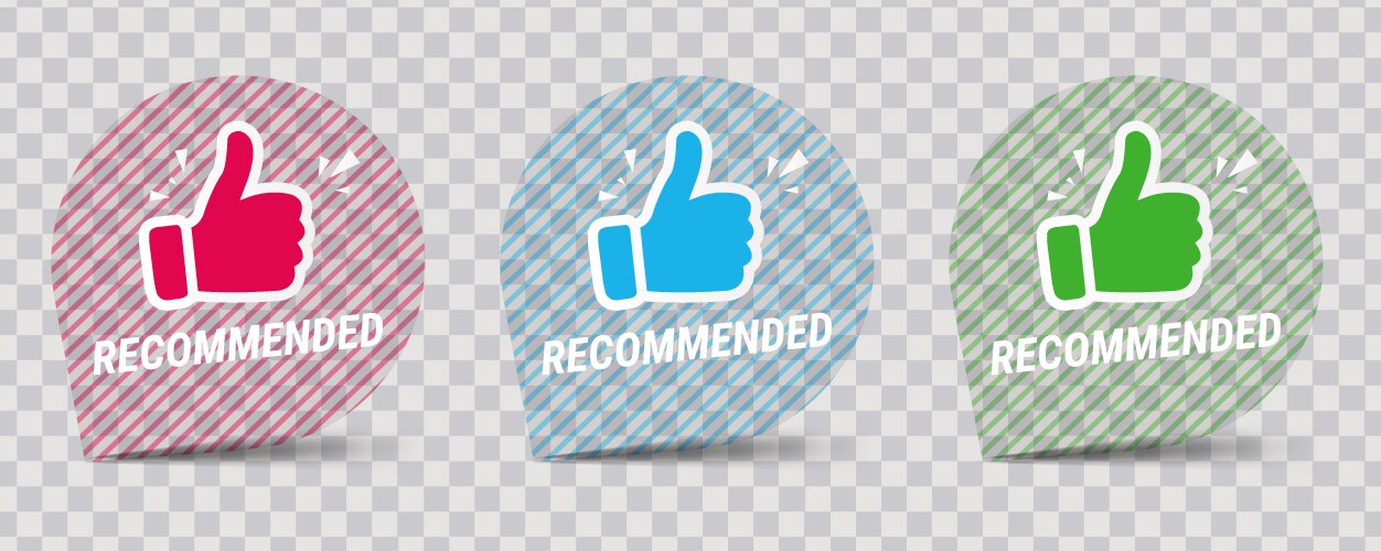 Hand banner recommended and best choice Royalty Free Vector