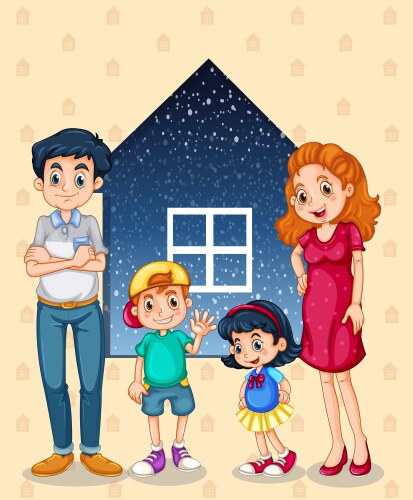 Happy family cartoon Royalty Free Vector Image