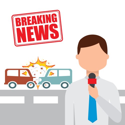 Yellow megaphone with announce breaking news Vector Image