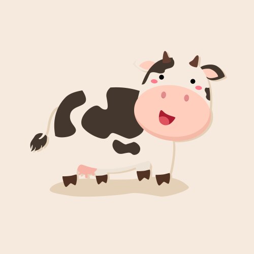 Cute cow talking moo Royalty Free Vector Image