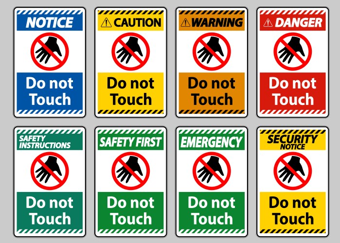 Do not touch and please sign Royalty Free Vector Image