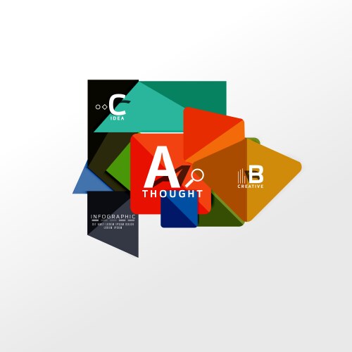 Geometric infographic banner paper info diagram Vector Image