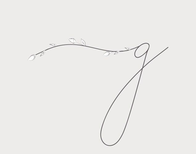 Hand drawn floral g monogram and logo Royalty Free Vector