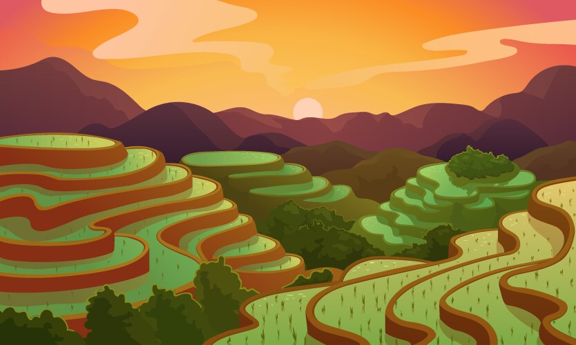 Terrace Field Vector Images (over 680)