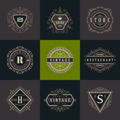 Monogram logo set Royalty Free Vector Image - VectorStock