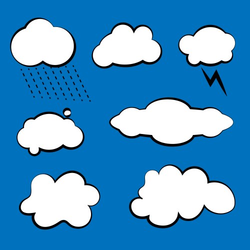 Cartoon style cloud set Royalty Free Vector Image