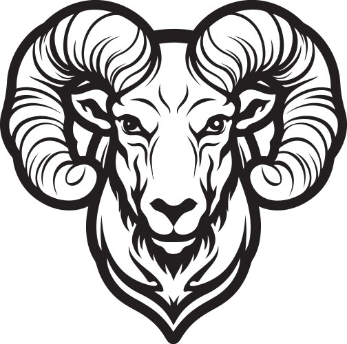 Old school ram vintage logo design with head Vector Image