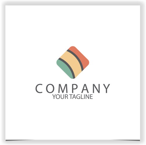 Rectangle polygonal logo design template Vector Image
