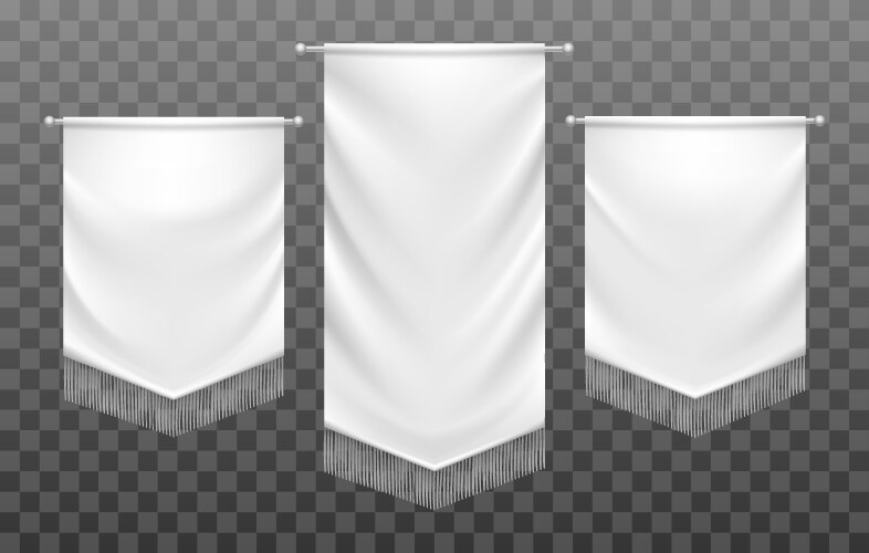 Blank white fabric flag banner Royalty Free Vector Image