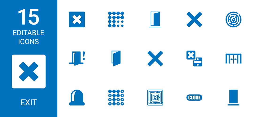 15 exit icons Royalty Free Vector Image - VectorStock