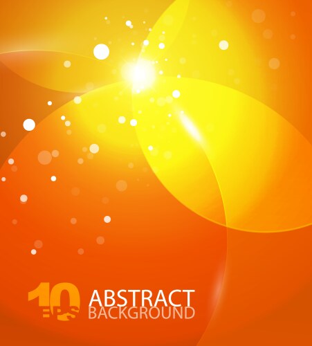 Abstract orange background with sun rays and shiny