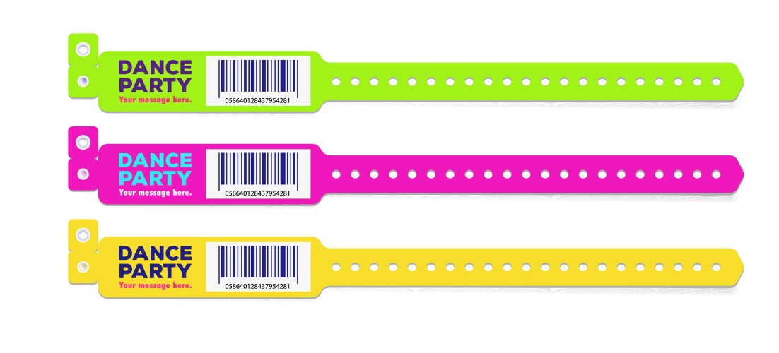 Bracelet event access different color Royalty Free Vector