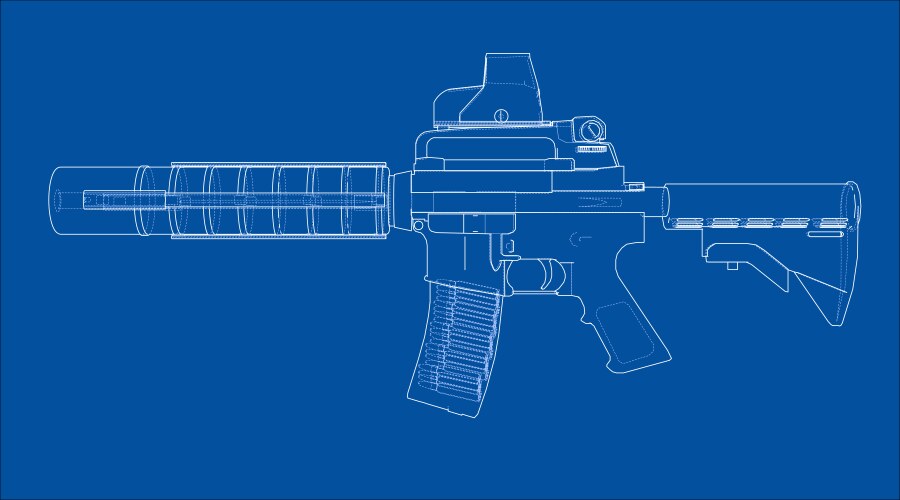 Machine gun Royalty Free Vector Image - VectorStock