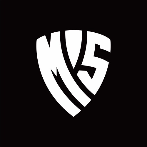 Ms logo monogram with circle and four taper shape Vector Image