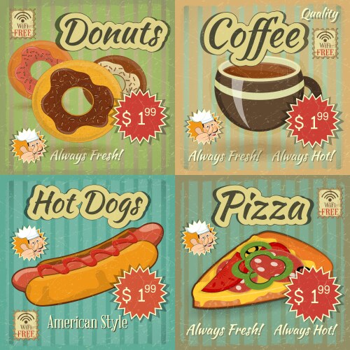 Retro menu seamless color Royalty Free Vector Image