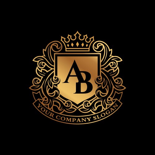 Modern business gold snake head logo Royalty Free Vector