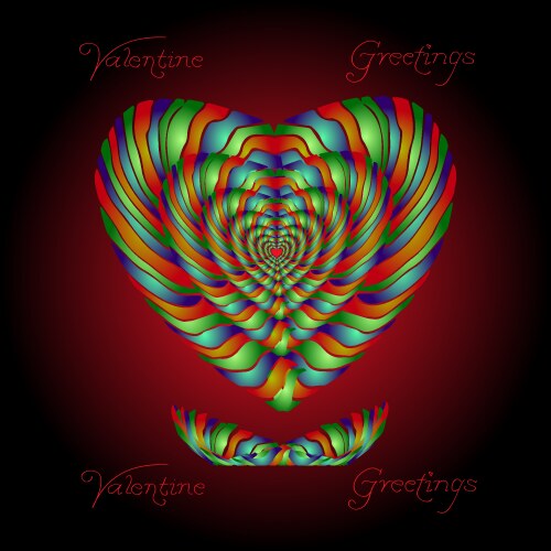 Enamel heart perspective Royalty Free Vector Image