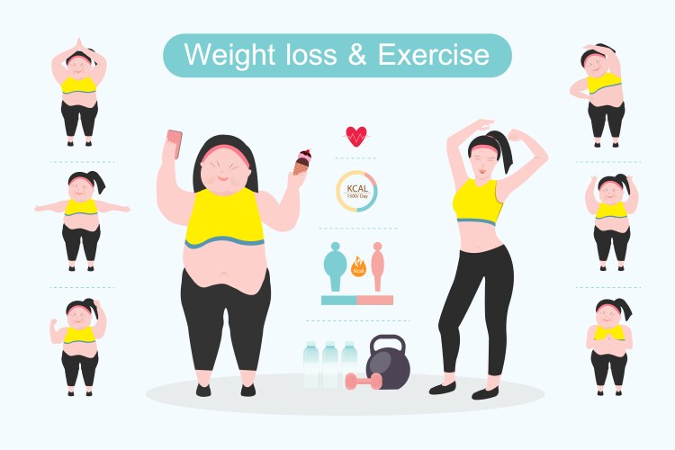 Prescribing Diet For Overweight Fat Patient Vector Image