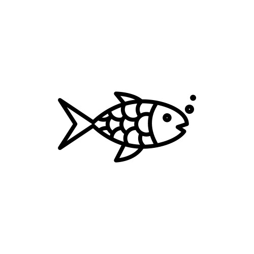 Fresh seafood fish icon for restaurants Royalty Free Vector