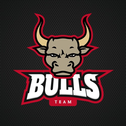 Bulls fighter mascot logo design Royalty Free Vector Image