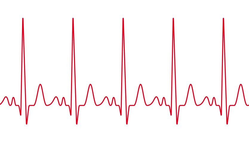 Ecg sinusoidal pulse lines frequency heartbeat Vector Image