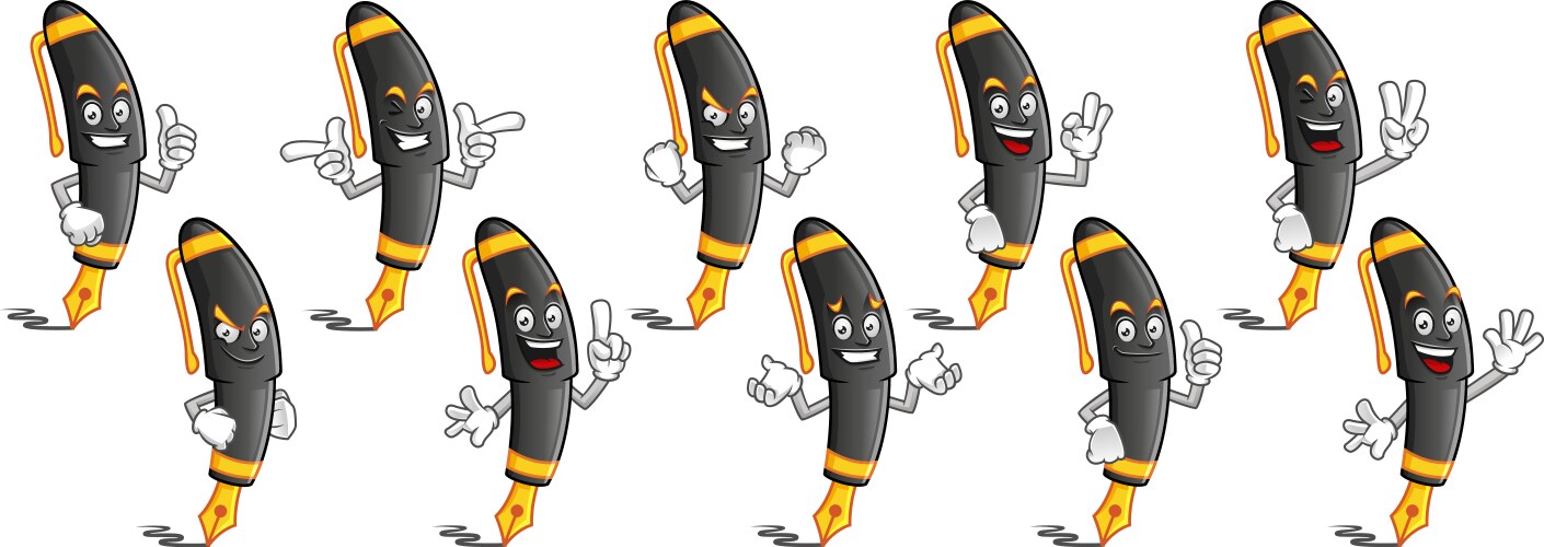 Character pen Royalty Free Vector Image - VectorStock