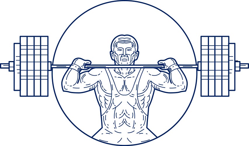 Strongman lifting weight flat 3d isometric Vector Image