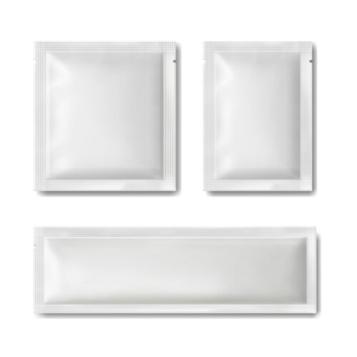 Slim paper bag package white blank pack for food Vector Image