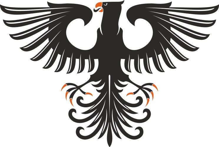 Black eagle heraldry symbol isolated bird mascot Vector Image