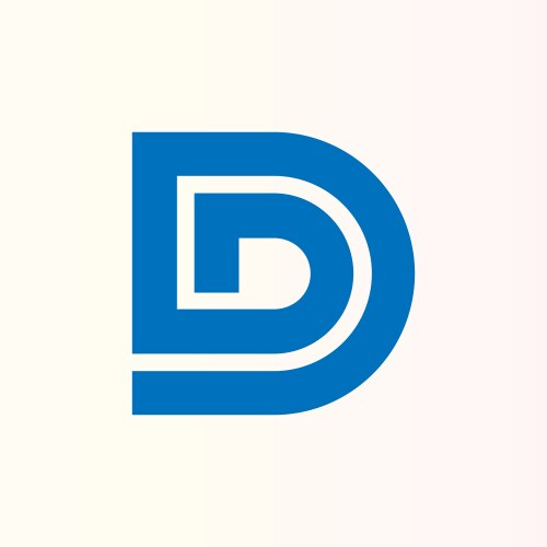 Abstract blue gradient letter d logo Royalty Free Vector