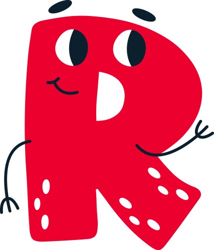 Funny Letter R Cartoon Vector Image Vector Images (over 400)