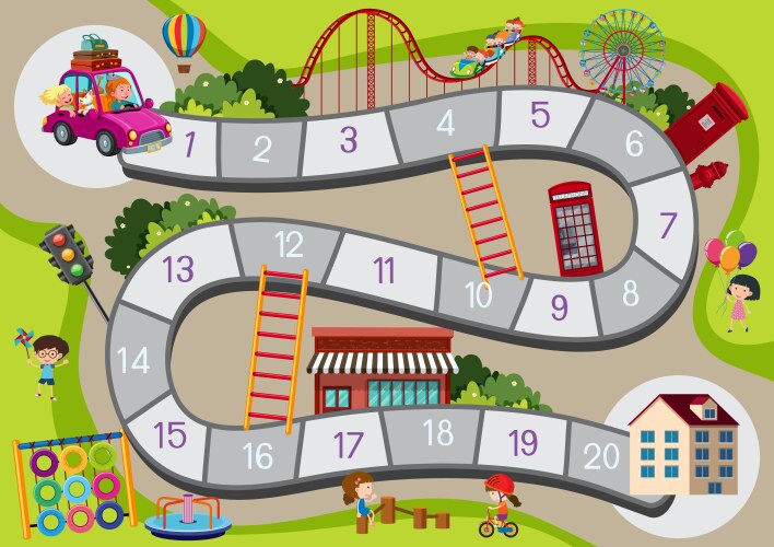 Simple board game template Royalty Free Vector Image