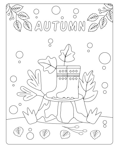 Printable autumn mushroom coloring page for kids Vector Image