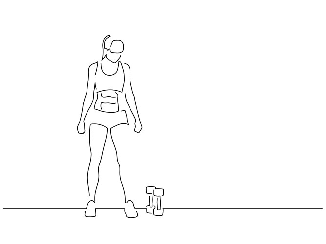 Bodybuilding isolated line drawing Royalty Free Vector Image