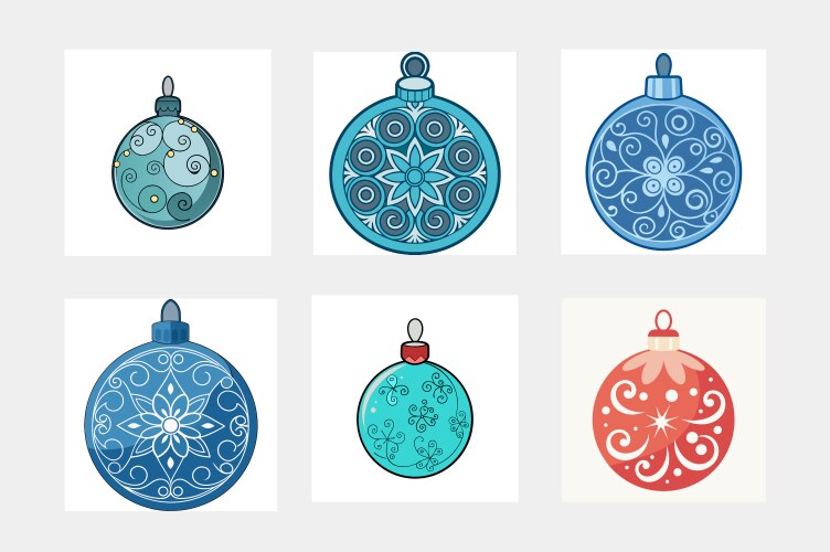 Christmas bauble ornaments Royalty Free Vector Image