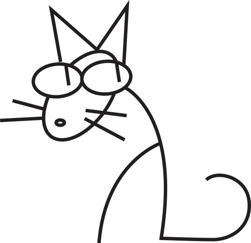 Cartoon Cat Outline Vector Images (over 31,000)