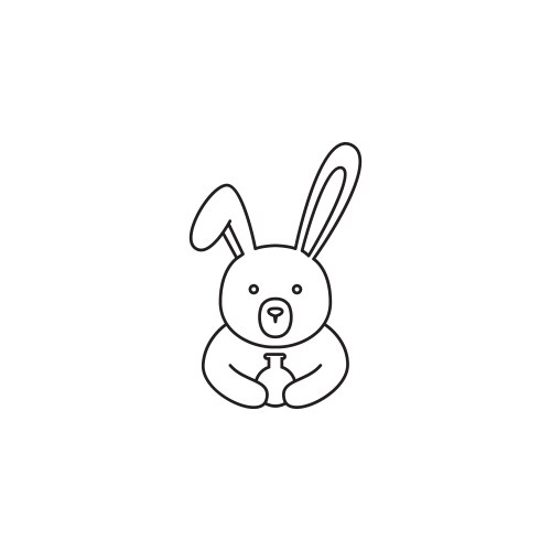 Rabbit head icon logo design Royalty Free Vector Image