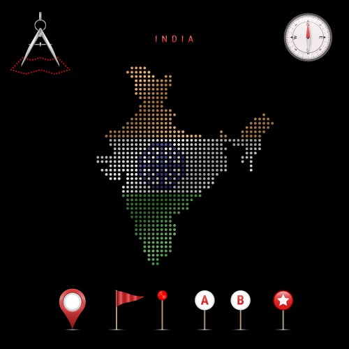 India Map with Location Pins Vector Images (over 360)