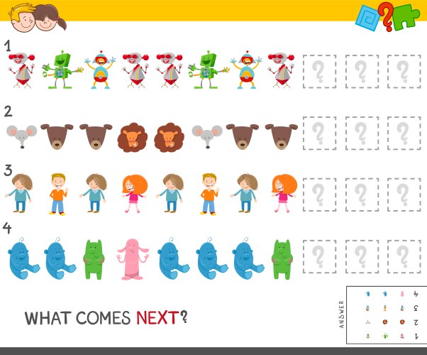 Preschool educational pattern task Royalty Free Vector Image