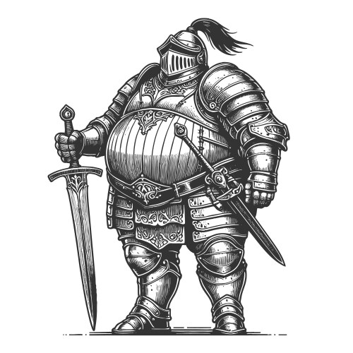14th Century French Knight in Full Armor Vector Image