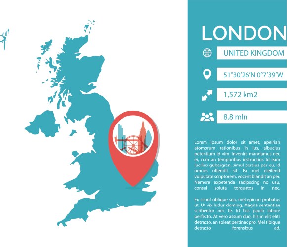 United kingdom infographics map Royalty Free Vector Image