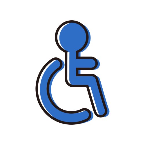 Moving in a wheelchair pictogram icon Royalty Free Vector