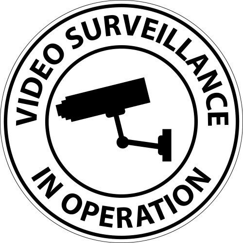 Notice video surveillance in operation sign white Vector Image