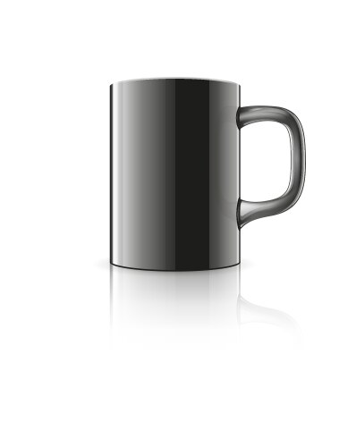 Realistic green enamel mug in 3d style Royalty Free Vector