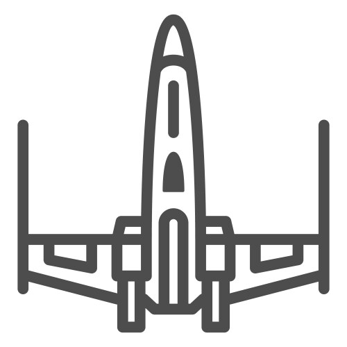 Tie fighter line icon star wars concept imperial Vector Image