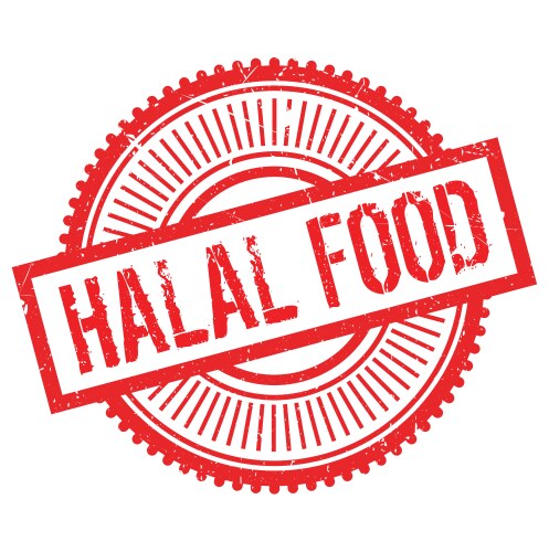 Halal food stamp Royalty Free Vector Image - VectorStock